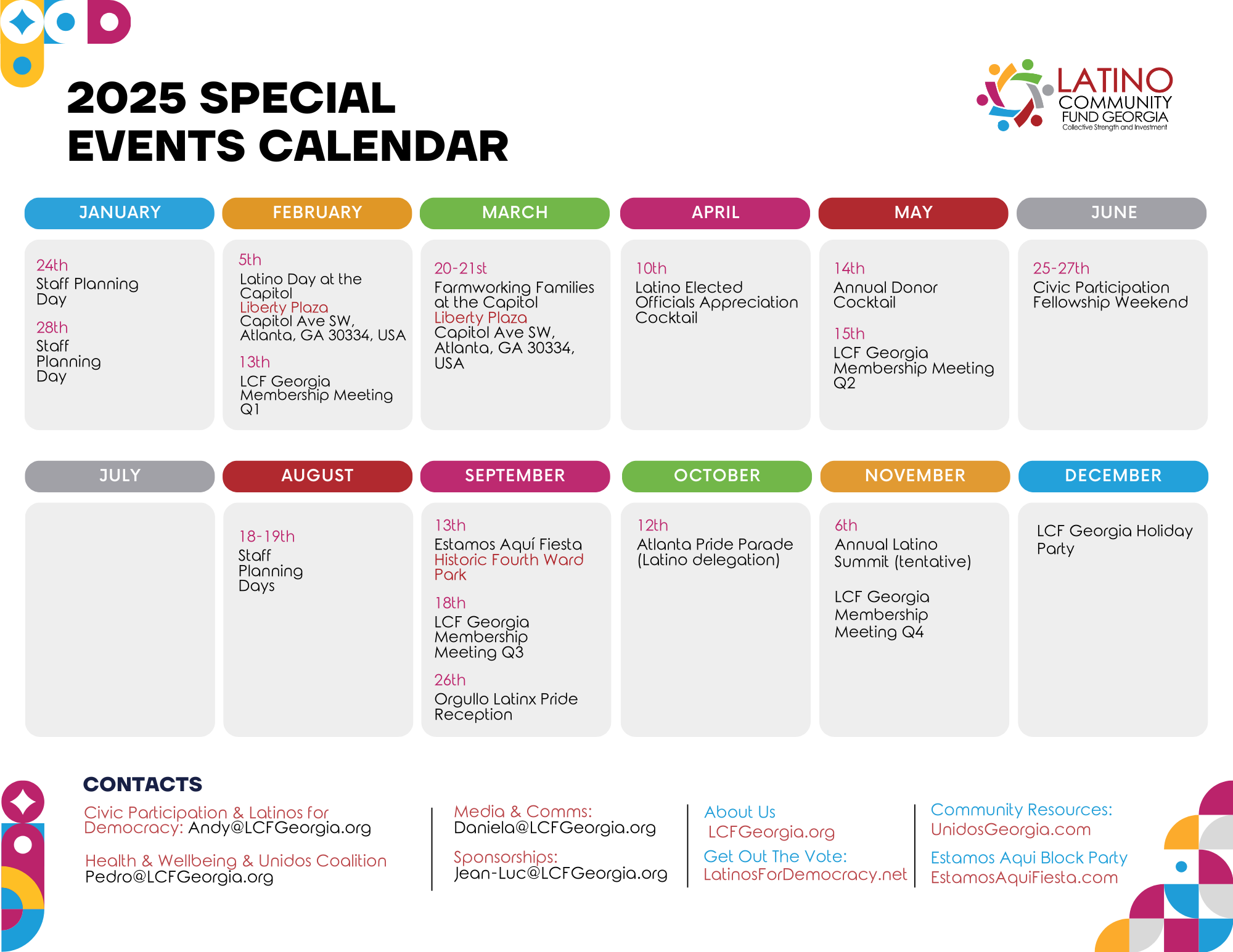 2025 Special Events Calendar - Latino Community Fund Inc.